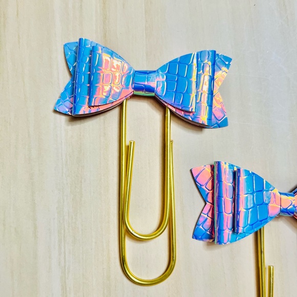 Hand Crafted | Office | Happy Planner Bow Paper Clips Jumbo Size 2 Pcs ...